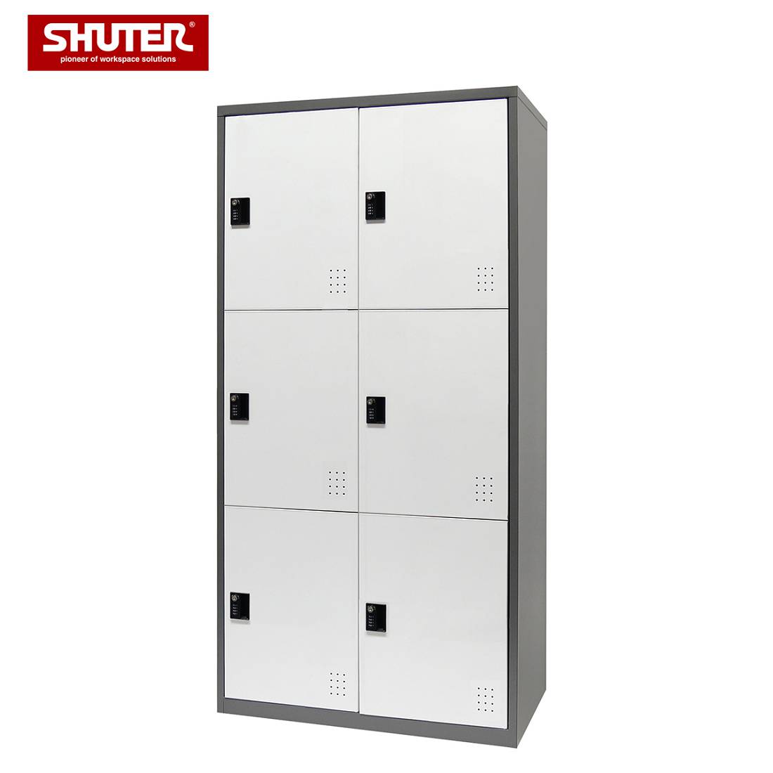 FC-206 兩排6格密碼鎖置物櫃|SHUTER辦公文具|樹德企業-熱銷70多國的50年台灣製高效率提升關鍵